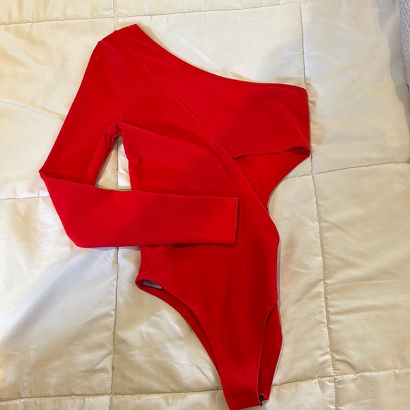 Adika | Tops | Amika Red Bodysuit | Poshmark